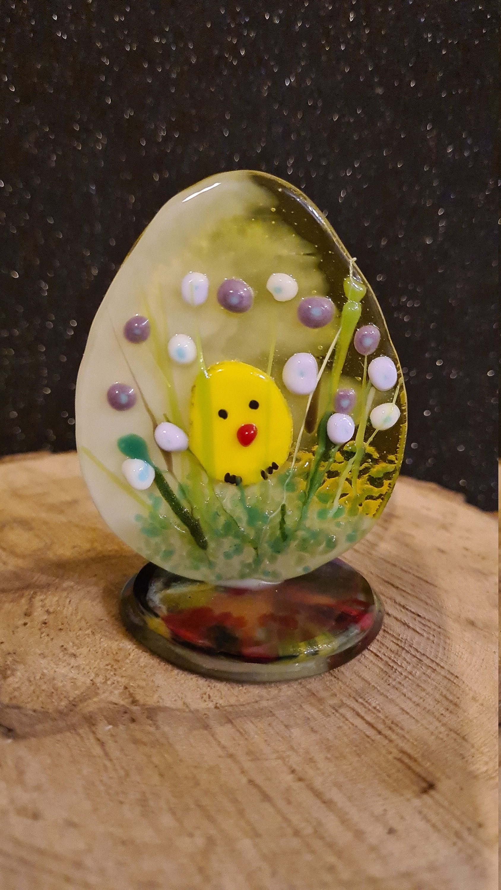 Fused Glass Easter Egg Handmade Decoration 8-10cm Tall, Freestanding ...