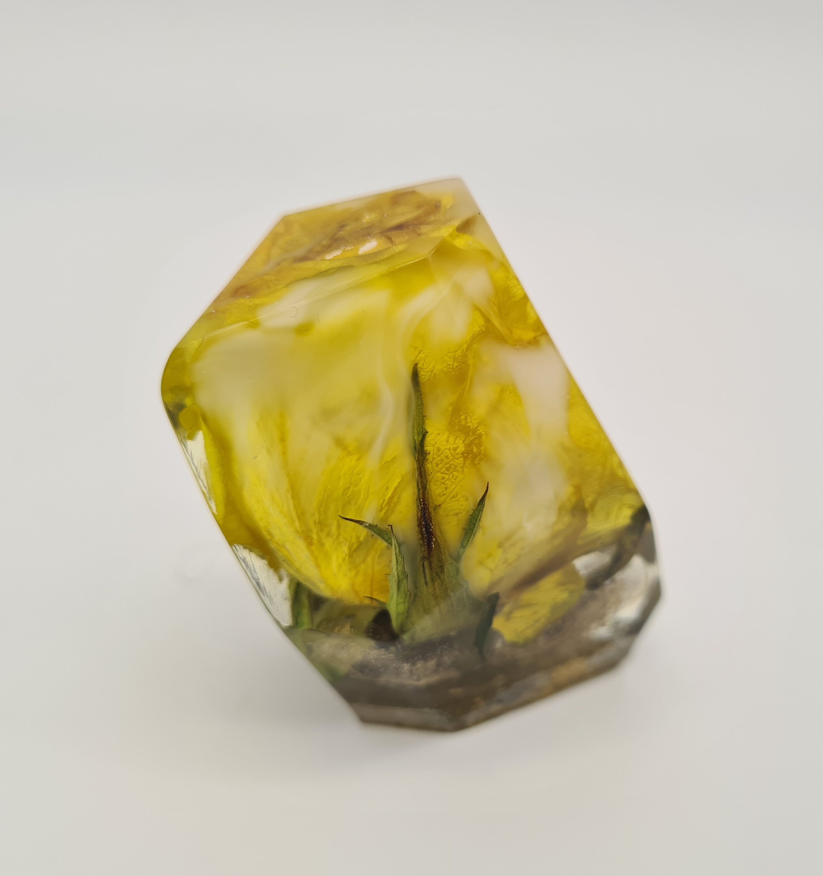 Real Yellow Rose in Crystal Shape Resin Encasing Paper Weight - Etsy UK
