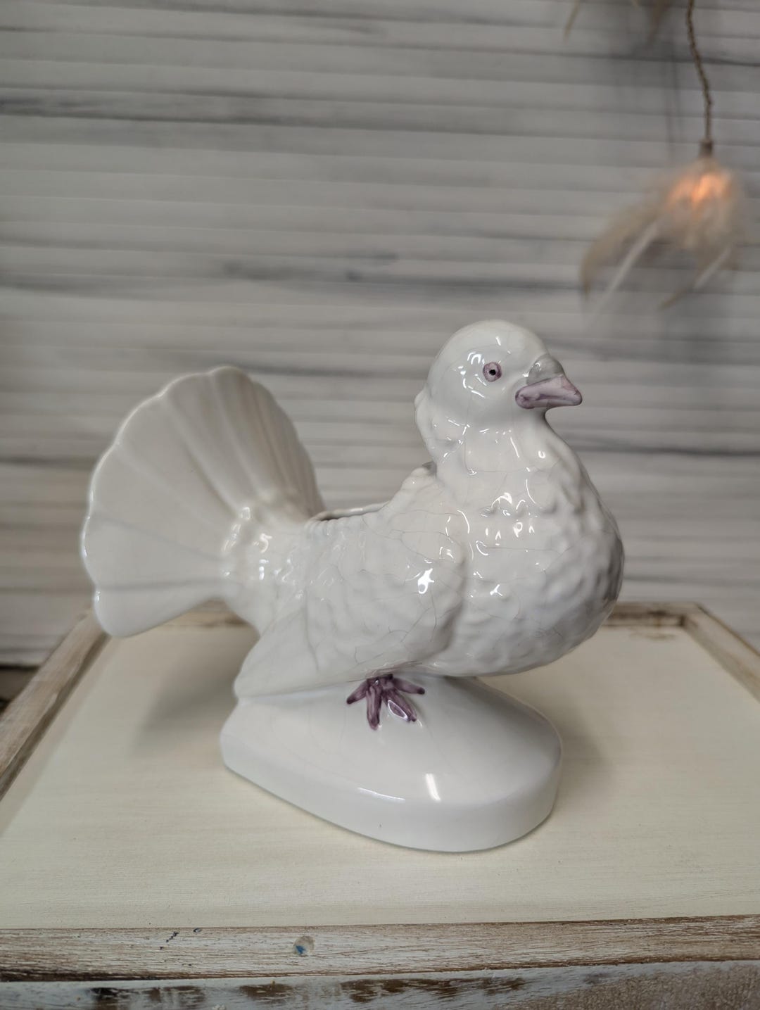 Vintage Dove Ceramic Doves Stunning Glazed Large Décor With Storage ...