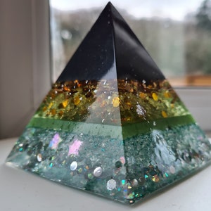Resin Pyramid, Handmade, Beautiful Décor Piece, One Off, Paper Weight ...