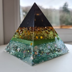 Resin Pyramid, Handmade, Beautiful Décor Piece, One Off, Paper Weight ...