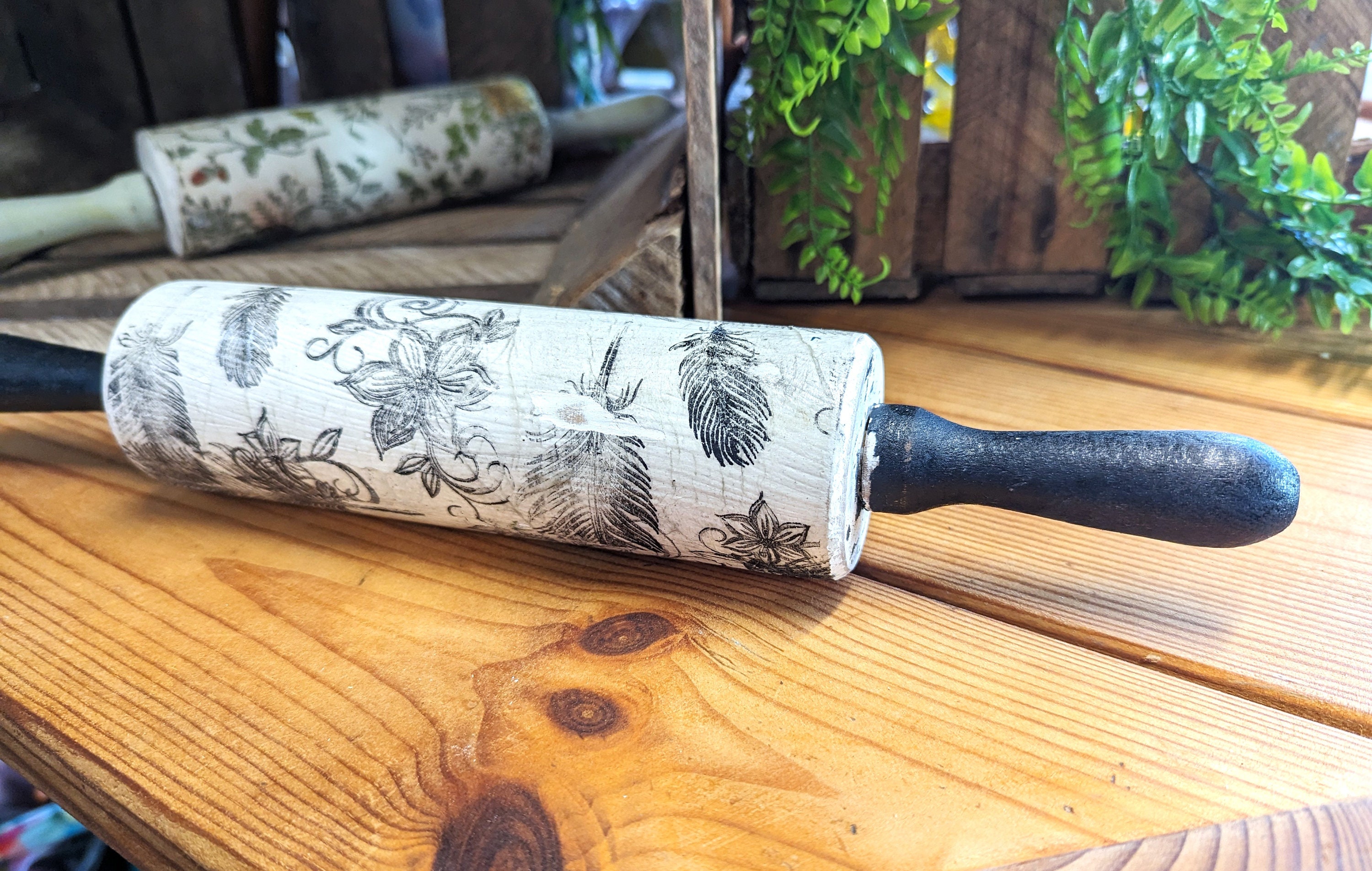 Modern Rustic Rolling Pin Faux Vintage Quotes Decoupage and Painted ...