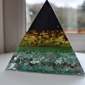 Resin Pyramid, Handmade, Beautiful Décor Piece, One Off, Paper Weight ...