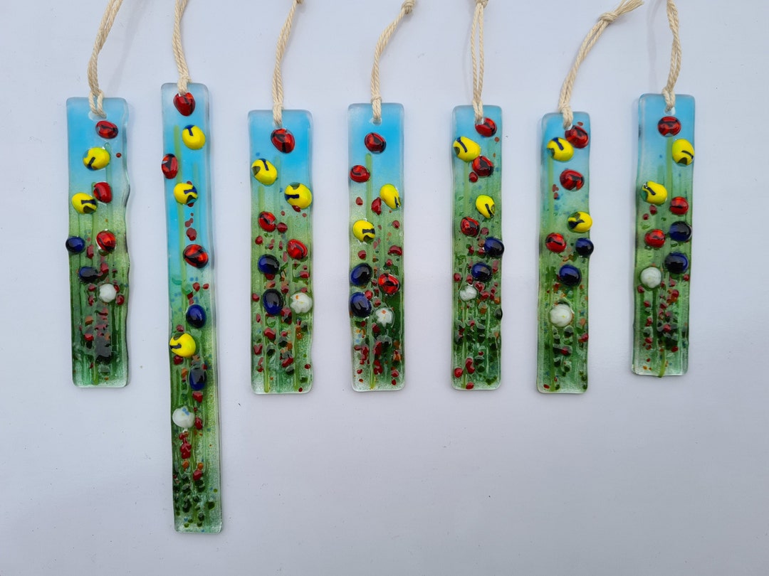 Fused Glass Wish Stick Sun Catcher Light Catcher Mini Meadow Hanging ...