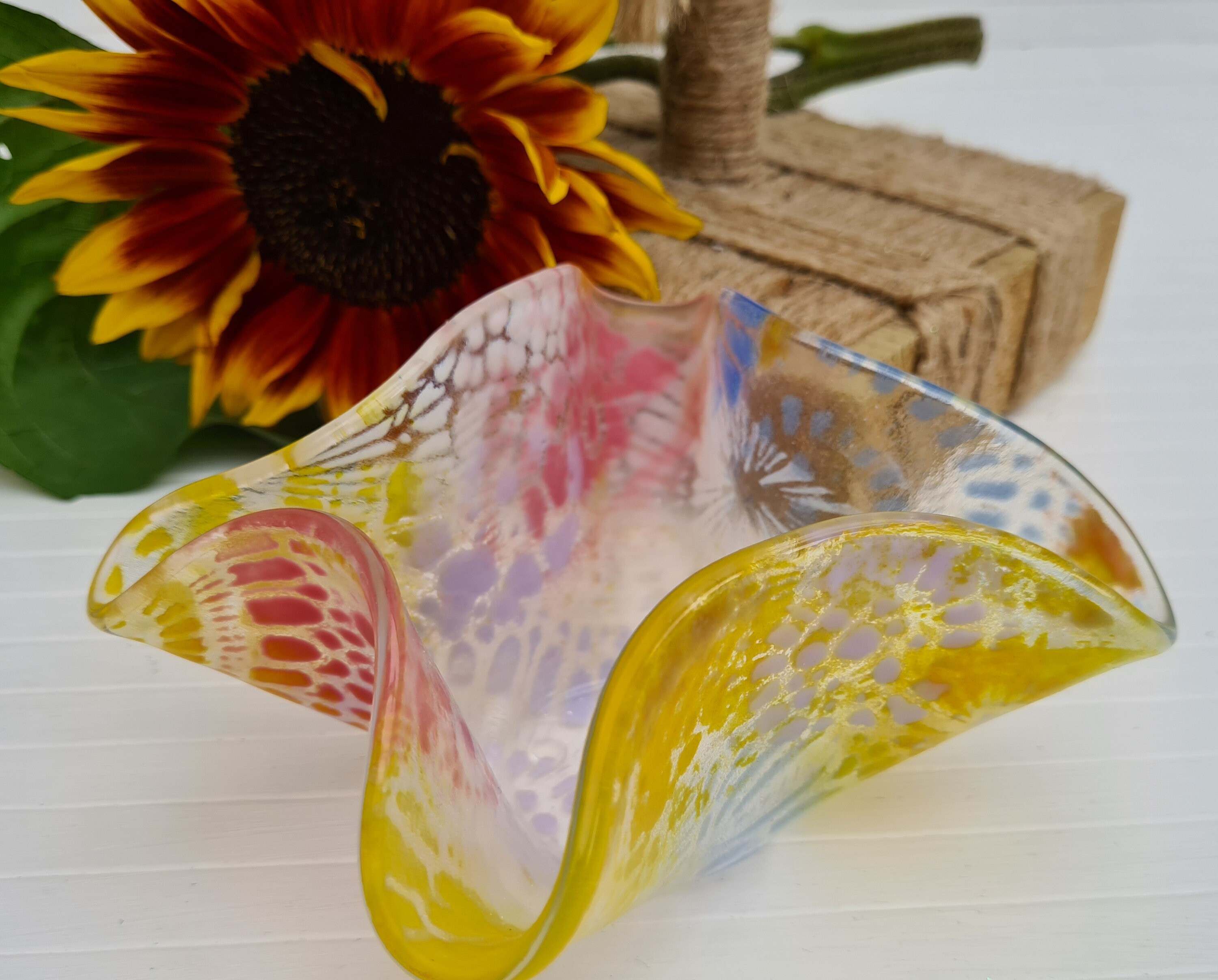 Fused glass Vessel Float Bowl Sculpture Décor Piece One Off | Etsy