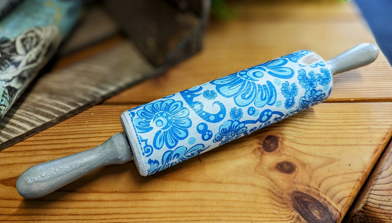 Modern Rustic Rolling Pin Faux Vintage Quotes Decoupage and Painted ...