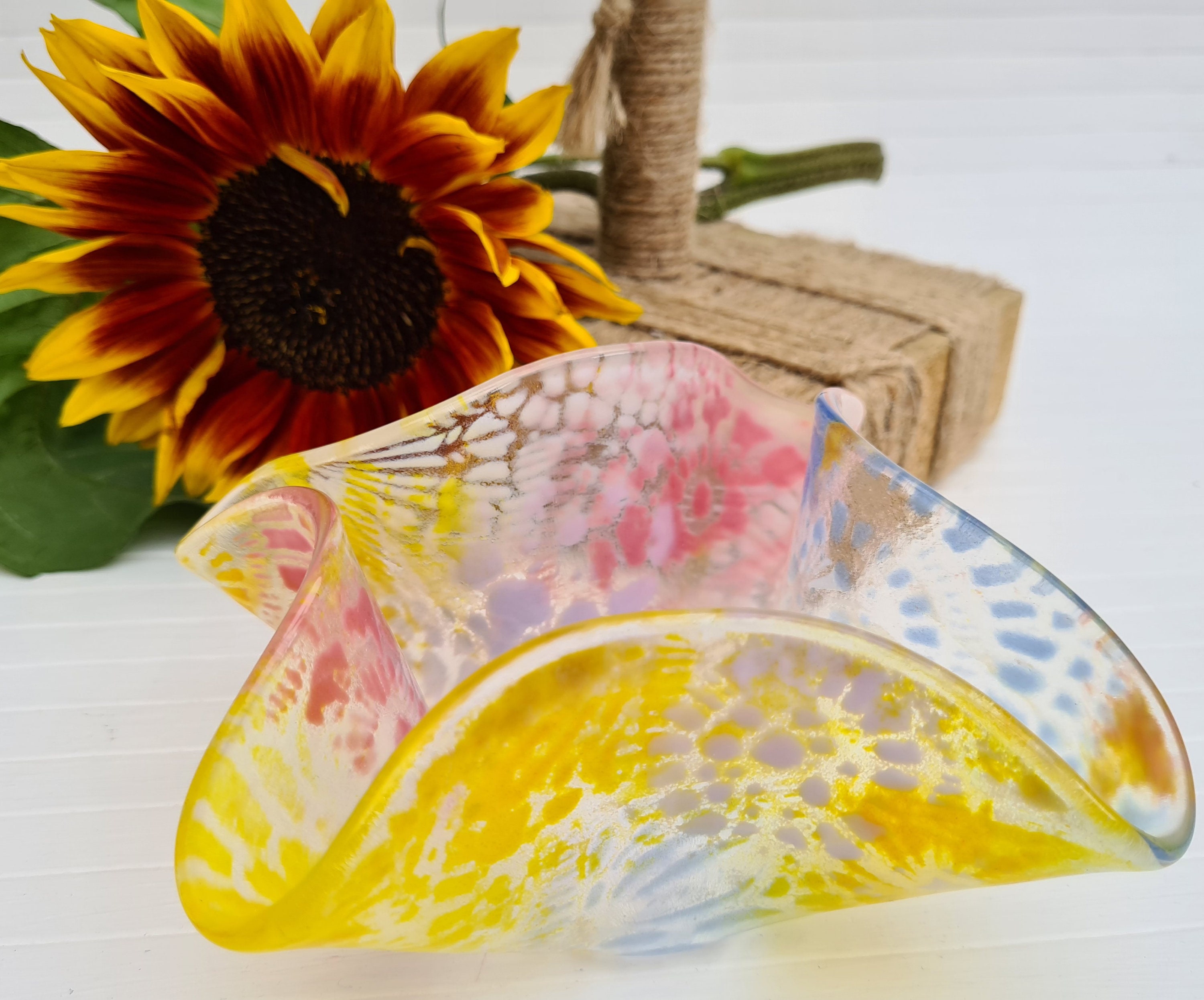 Fused glass Vessel Float Bowl Sculpture Décor Piece One Off | Etsy