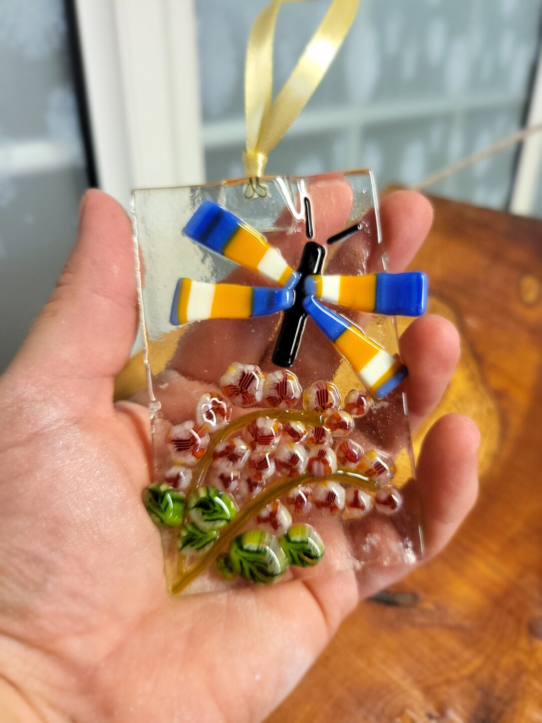 Butterfly Sun Catcher Cornish Glass Fused Glass Wish Stick Hanging ...