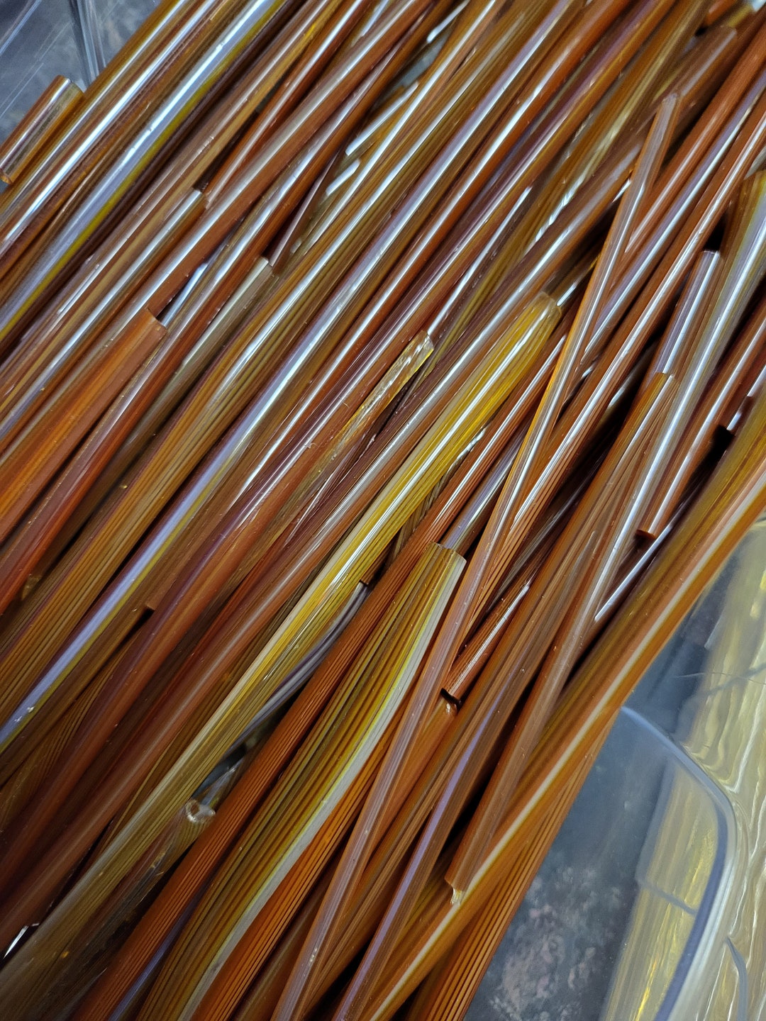 Vitrigraph Fused Glass Cane 90COE Golden Autumn Shades Mix Multi ...