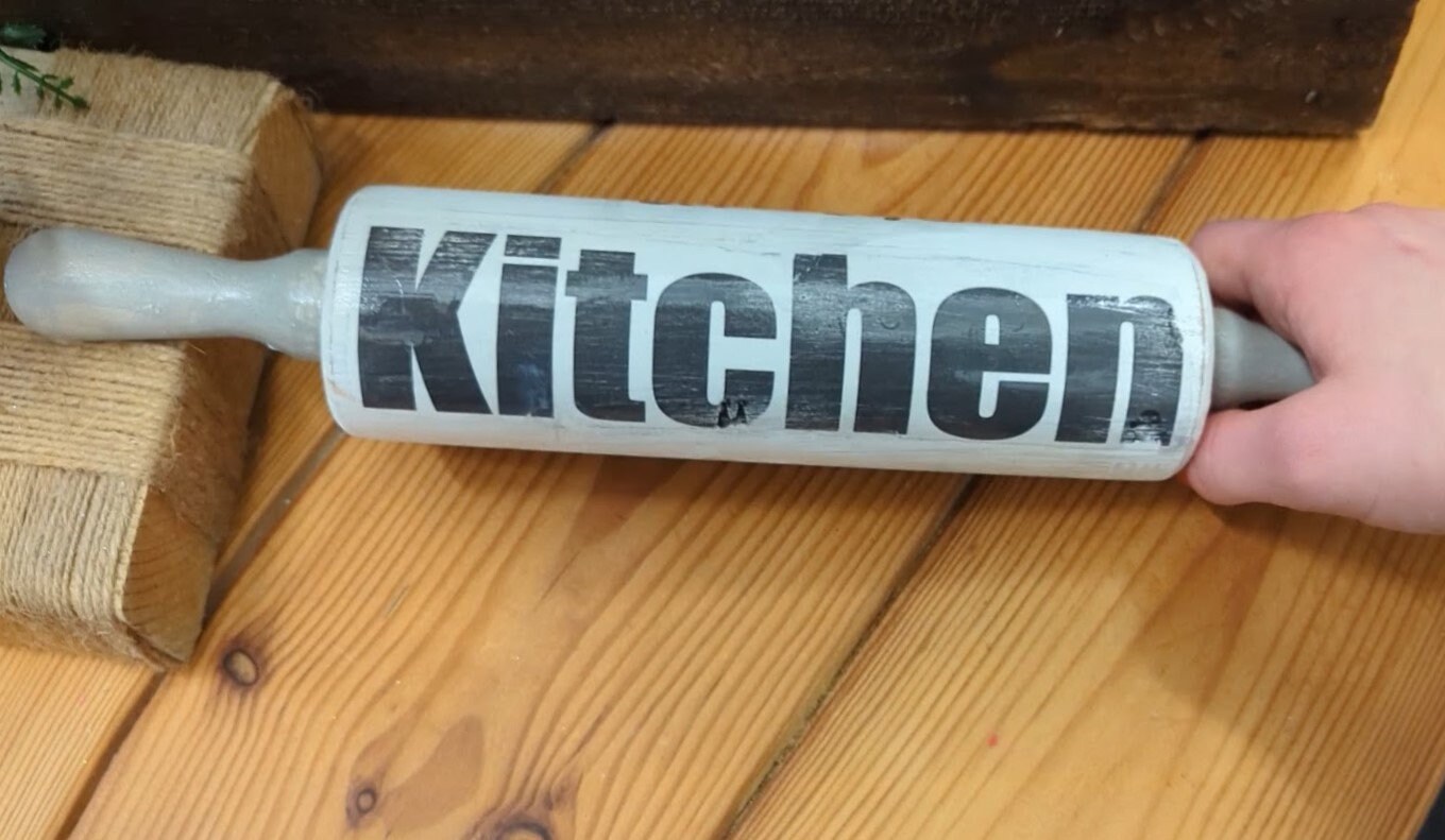 Modern Rustic Rolling Pin Faux Vintage Quotes Decoupage and Painted ...