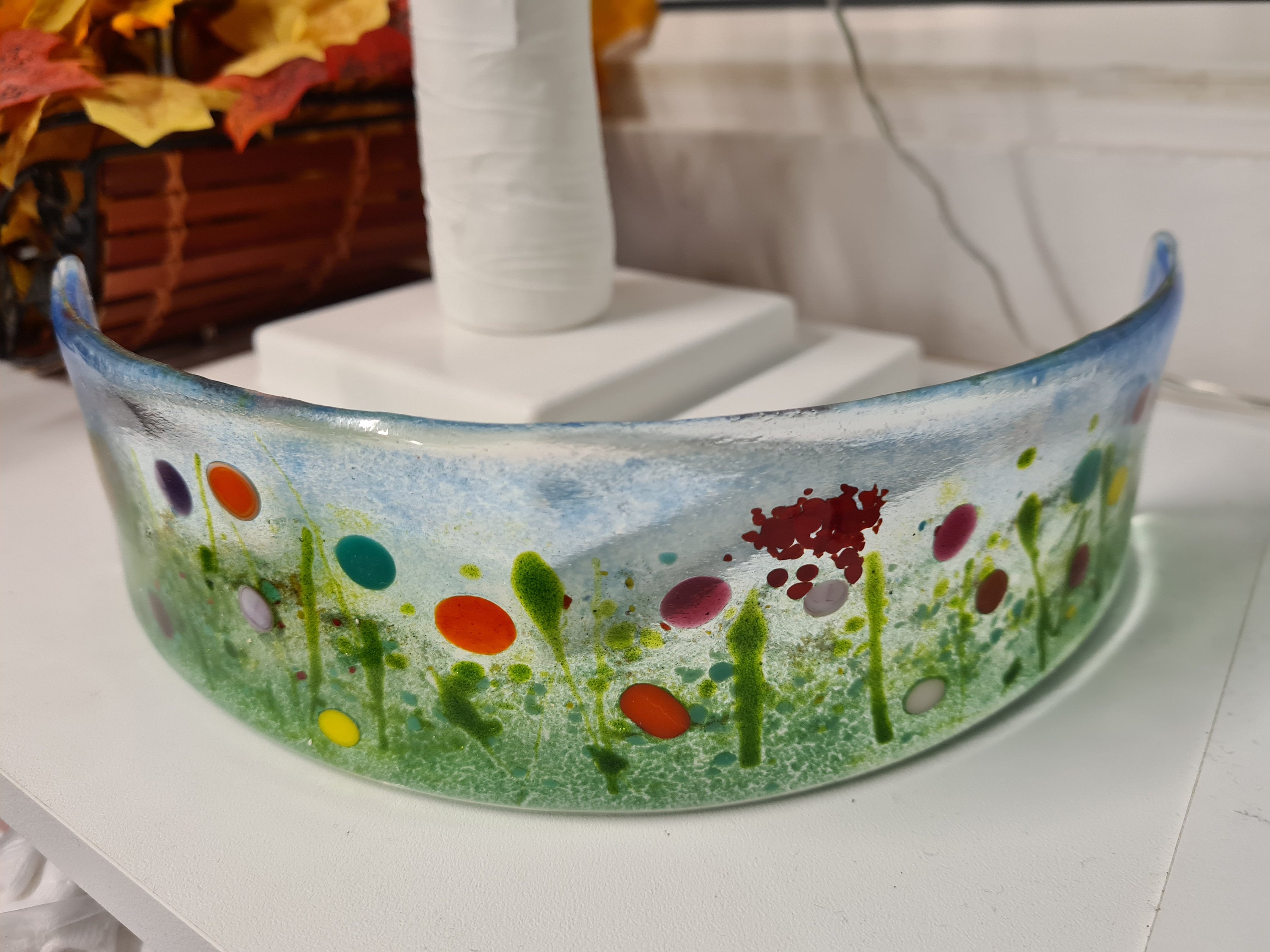 Fused Glass Suncatcher, Sun Catcher,handmade Candle, Light Shield ...