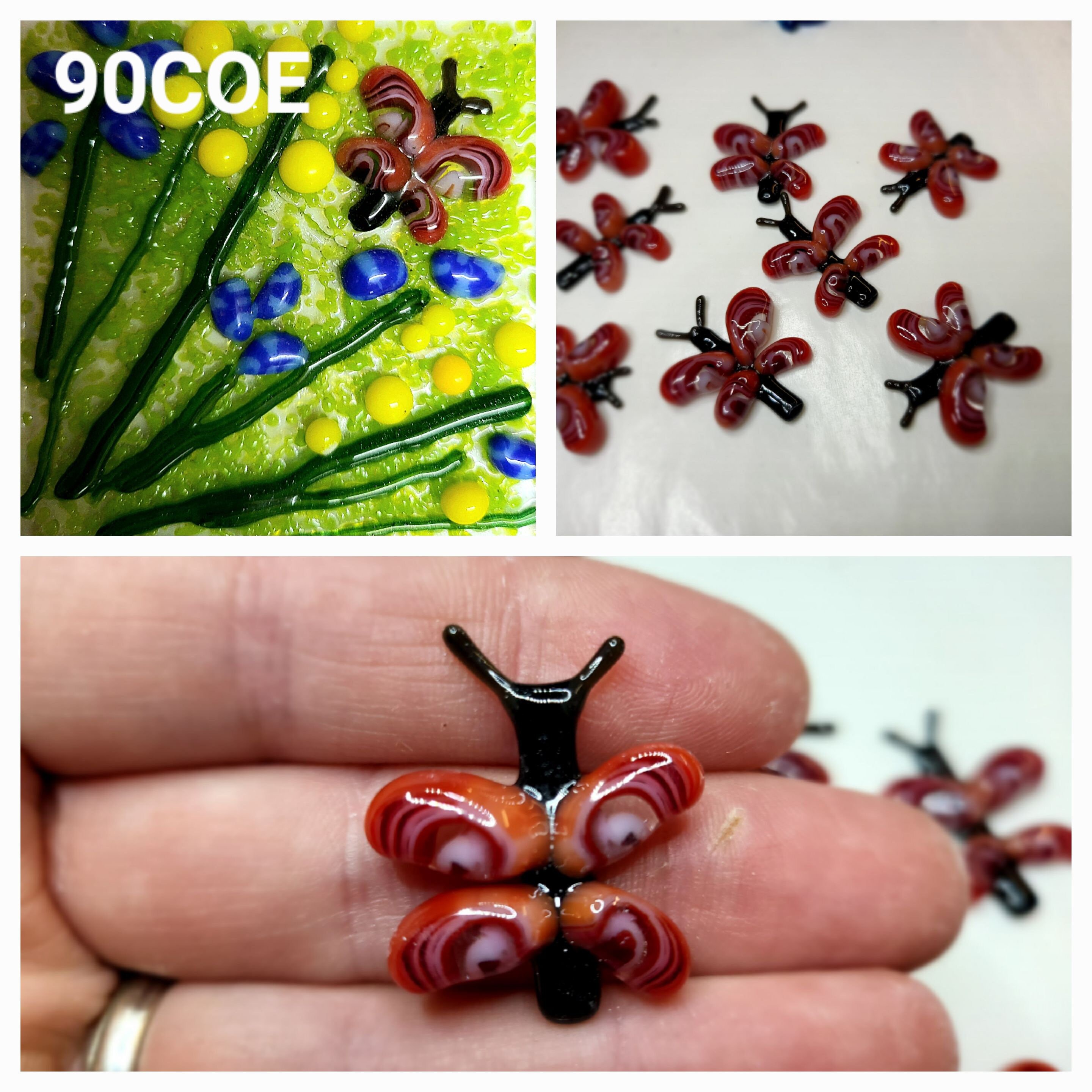 Murrine Butterfly Fused Glass Butteflies 90COE Bullseye Glass Great ...