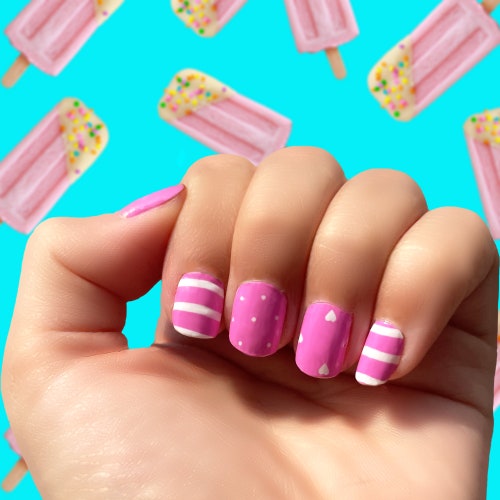 Kids Electric Purple Heart ages 5-10 / Purple Nail Wraps - Etsy