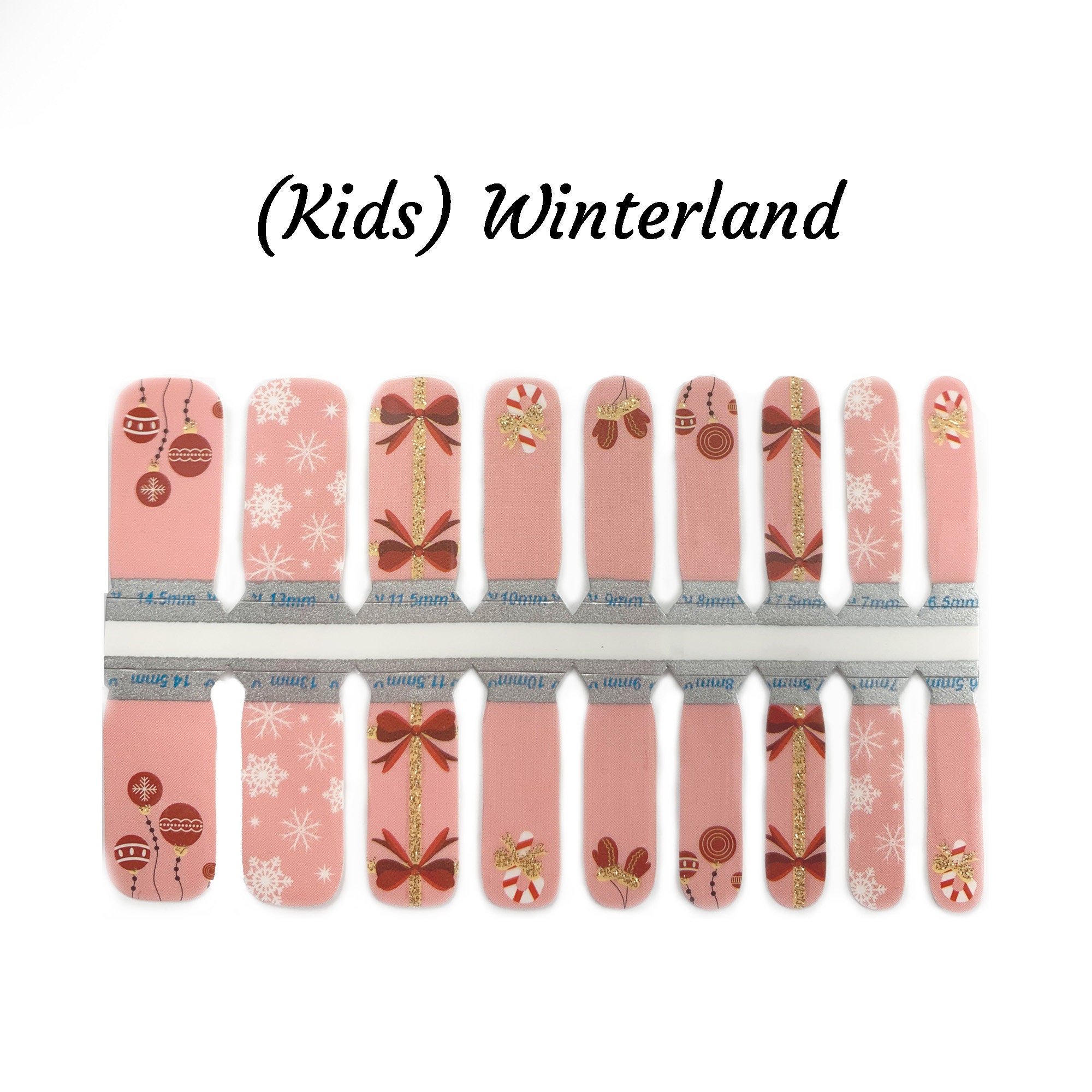 Kids Winterland Nail Wraps/ Kid Size Christmas Nail Wraps - Etsy