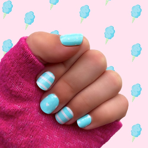 Kids Electric Purple Heart ages 5-10 / Purple Nail Wraps - Etsy