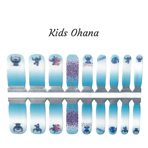 Kids Ohana Nail Wraps (age 5-10) /stitch Nail Wraps / Mommy and Me Nail ...