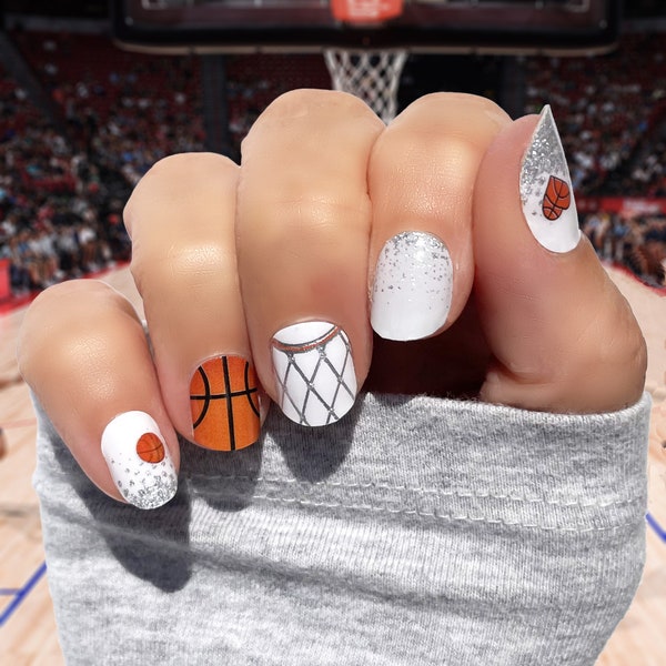 Basketball Nail Art - Etsy