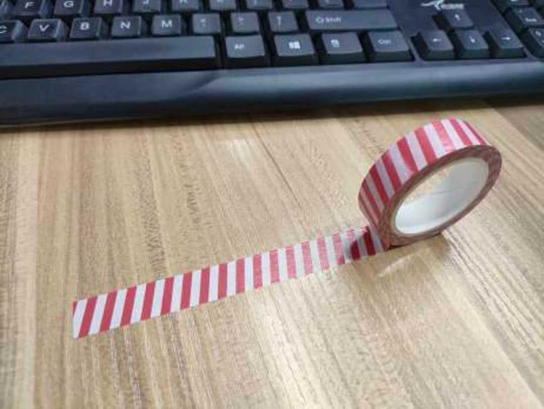 Candy Cane Washi Tape / Holiday Washi Tape / Red & White Holiday Candy ...