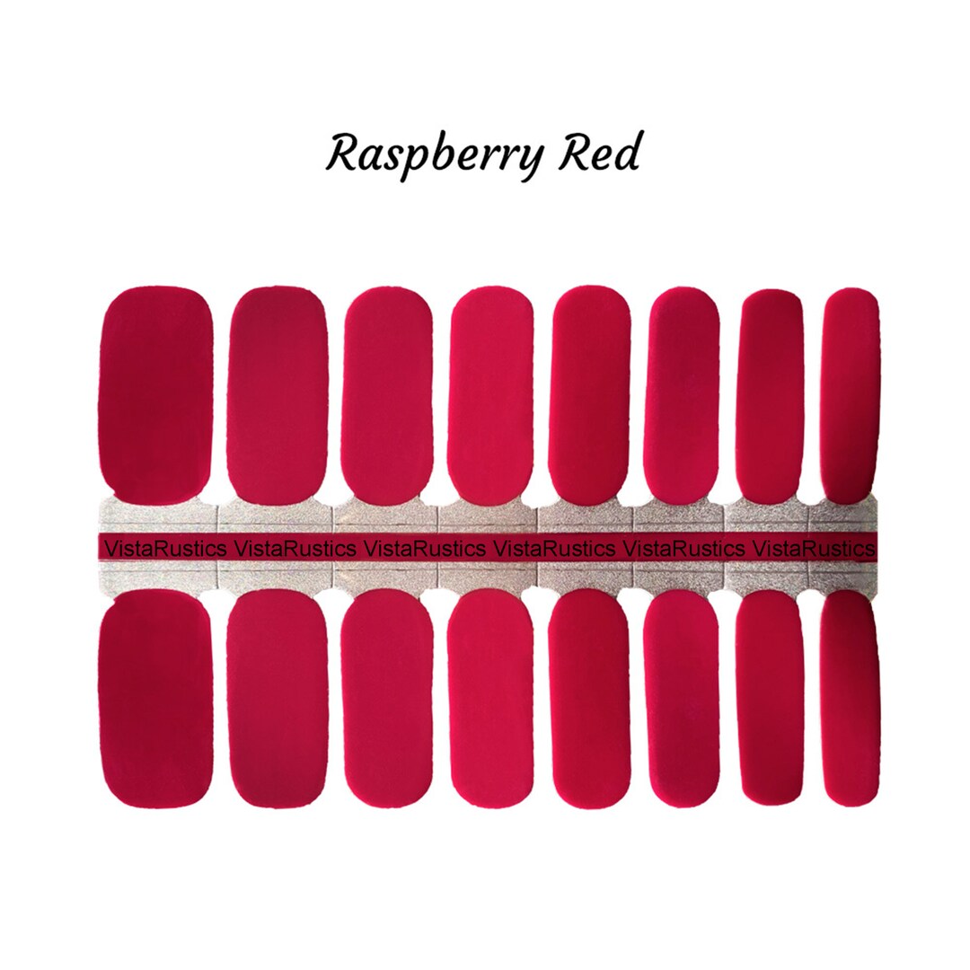 Raspberry Red Nail Wraps / Solid Color Nail Wraps - Etsy