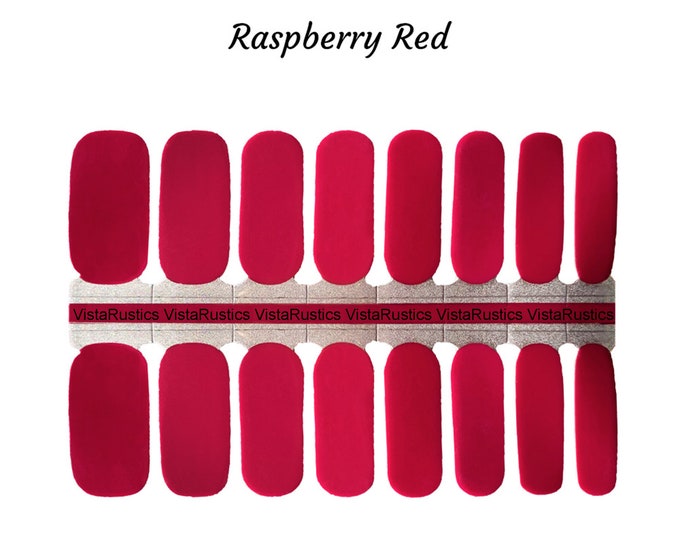 Raspberry Red Nail Wraps / Solid Color Nail Wraps - Etsy