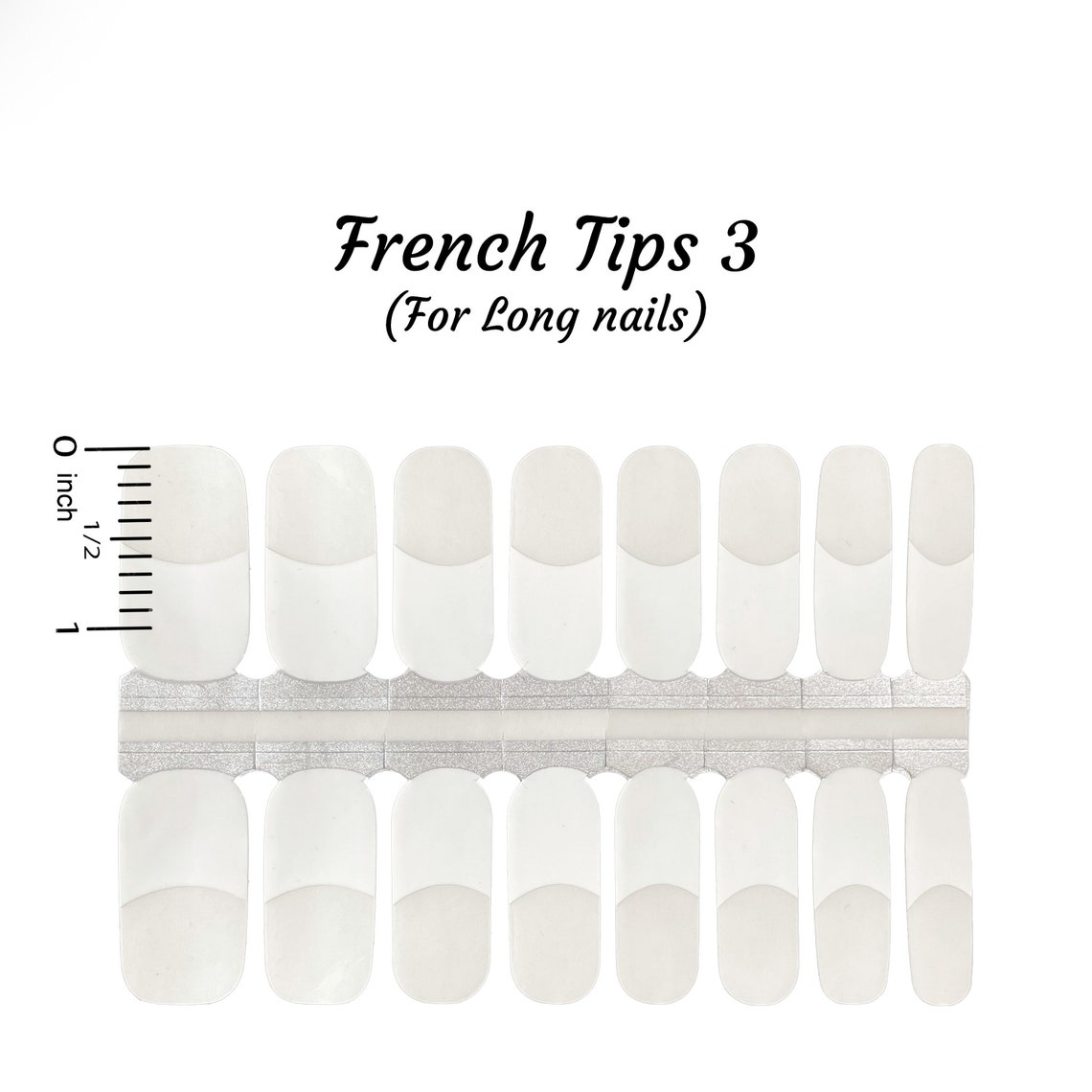 French Tips 3 (for Long Nails) Nail Wraps 100% Nail Polish Strips Nail ...