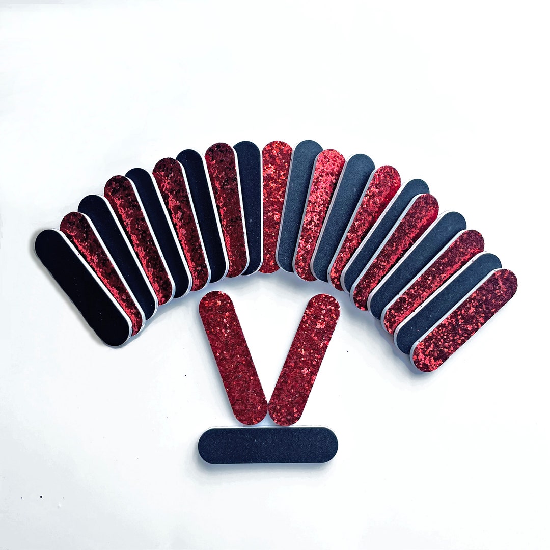 Red Glitter Mini Nail Files - Etsy