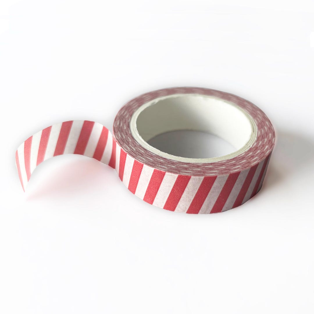 Candy Cane Washi Tape / Holiday Washi Tape / Red & White Holiday Candy ...