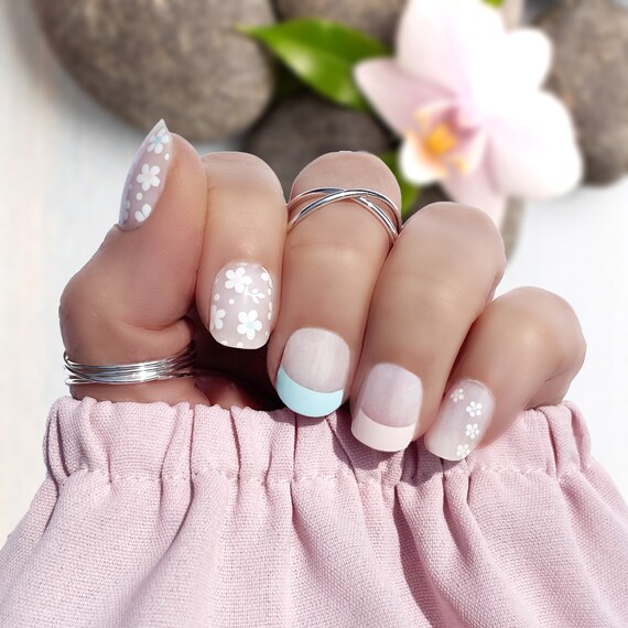 Pastel Petals semi-transparent Nail Wraps - Etsy