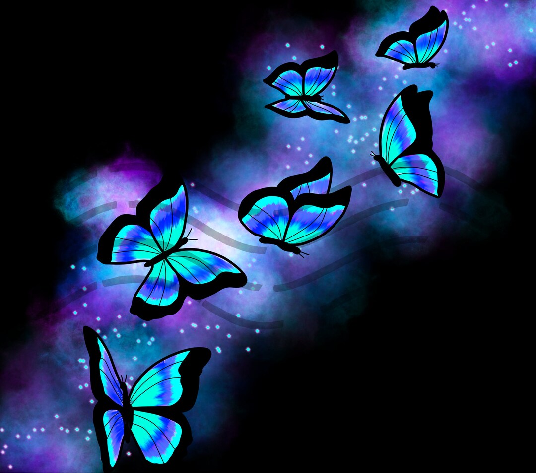 Blue Butterfly Glow 20oz Sublimation PNG - Etsy