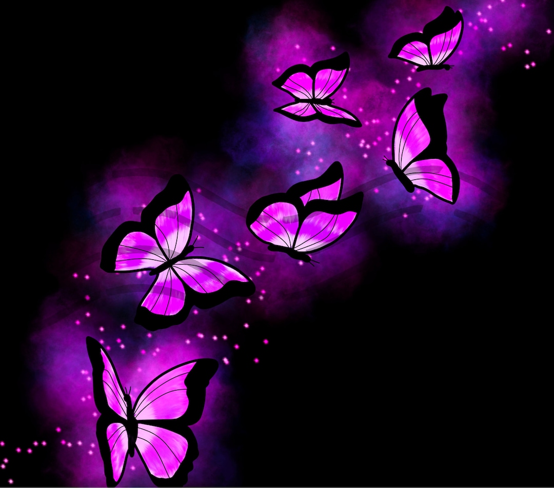 Purple Butterfly Glow 20oz Sublimation PNG - Etsy