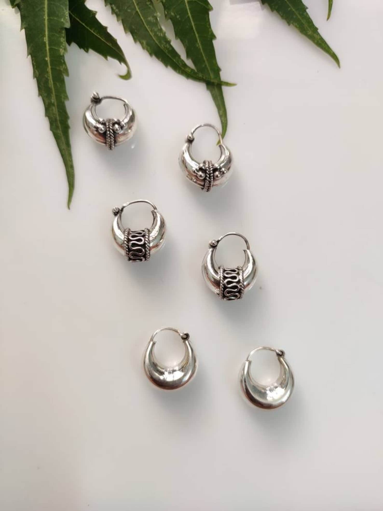 Sterling Silver Hoops for Men Boys,gents Silver Bali,silver Earrings ...