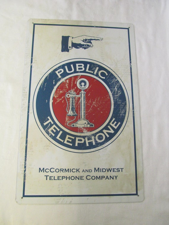 Reproduction Vintage Public Telephone Sign - Etsy