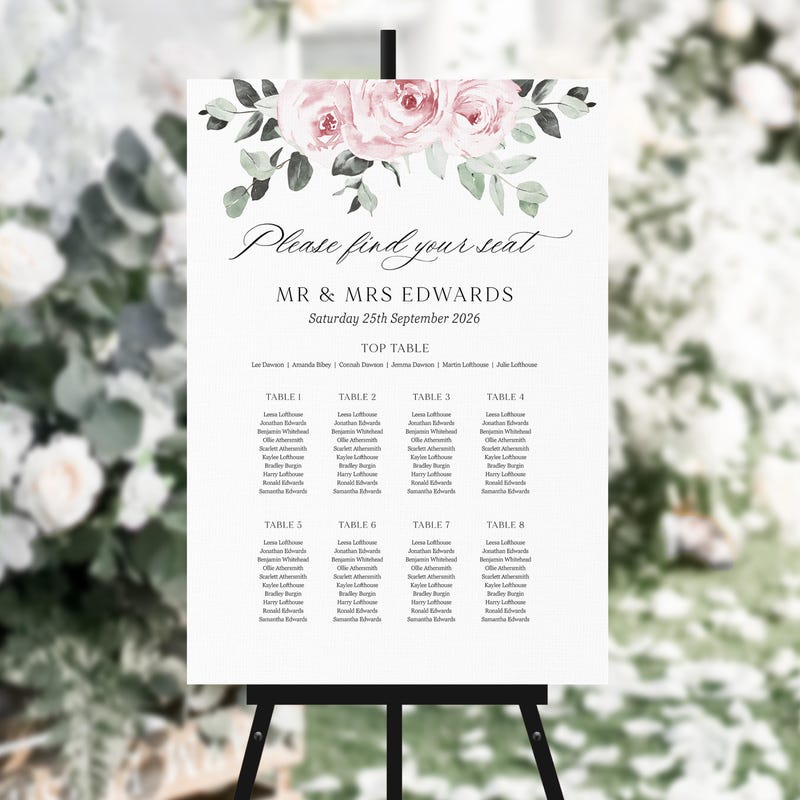 Wedding Table Plan Board - Etsy UK