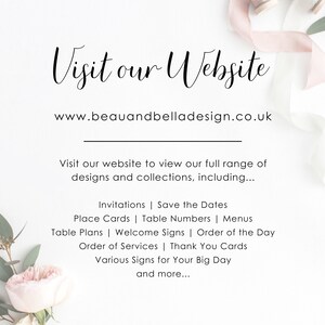 Dusky Lilac Wedding Breakfast Menu, Personalised Table Menu, Purple ...