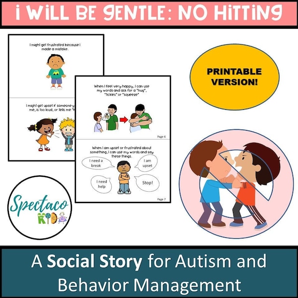 A Social Story for Autism and Behavior Management No Hitting - Etsy Canada