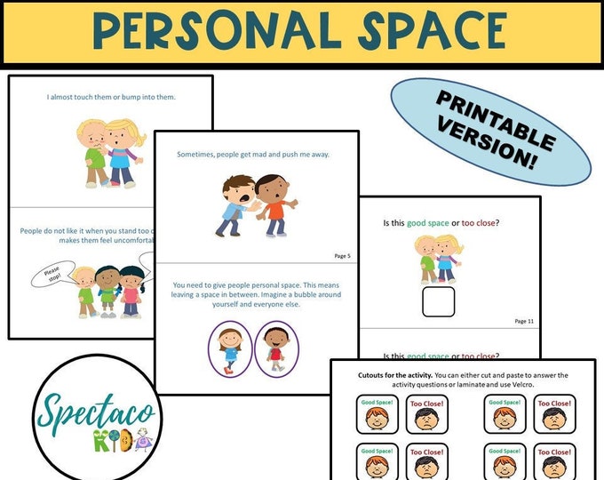 Personal Space Social Story for AUTISM, Behavior Management, Printable ...