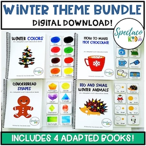 Winter Theme Basic Concepts Bundle PRINTABLE ADAPTED INTERACTIVE Books ...