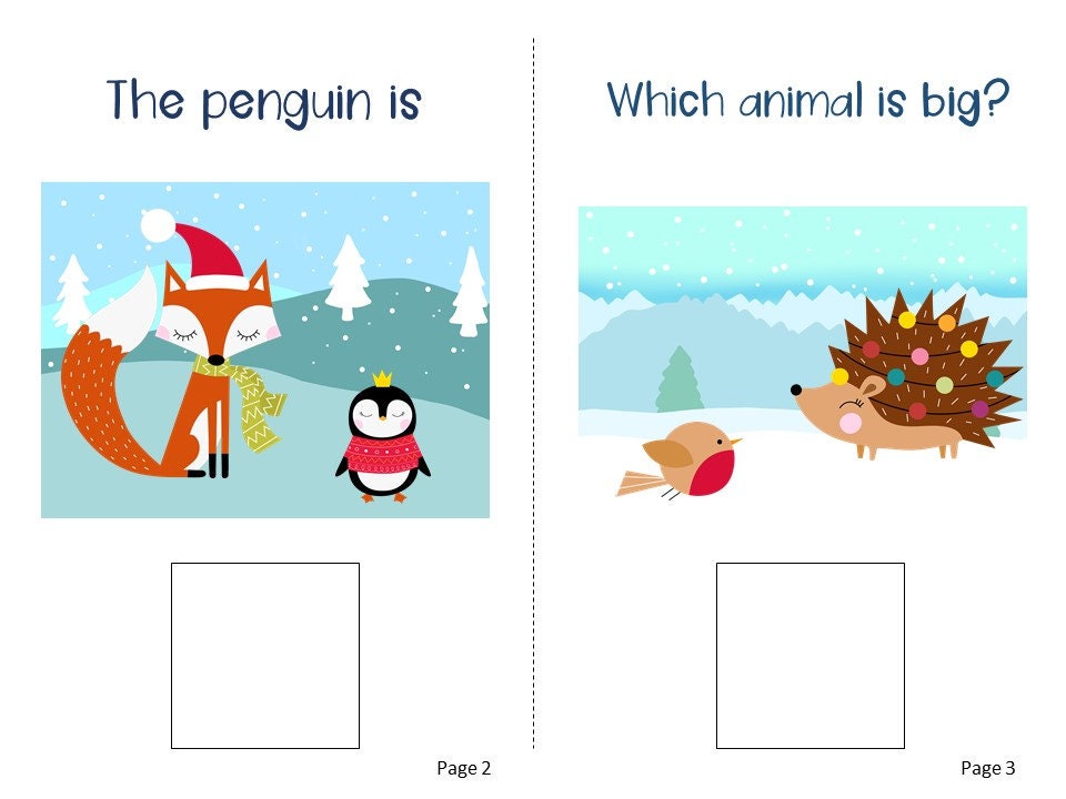 Big and Small Animals Winter PRINTABLE ADAPTED INTERACTIVE Book for ...