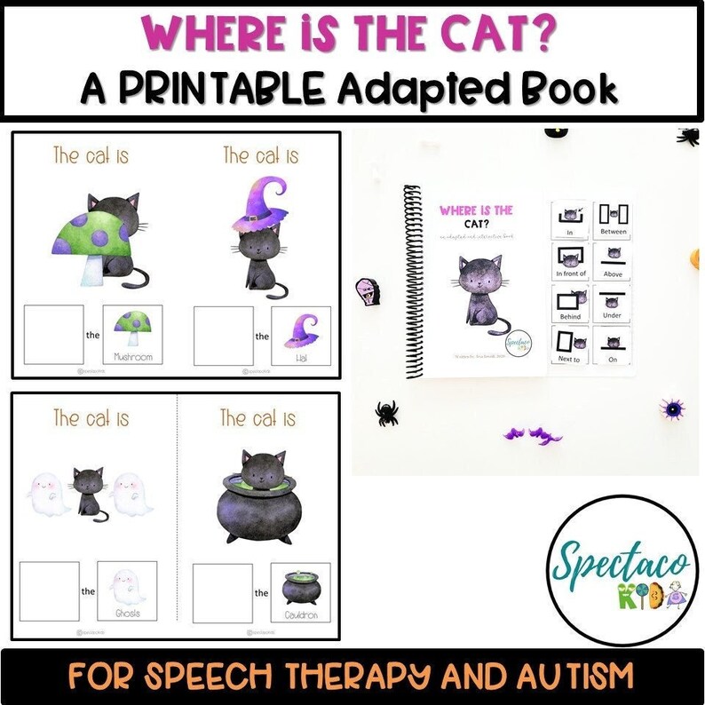 Halloween Prepositions PRINTABLE ADAPTED Fun Book for Speech Therapy ...