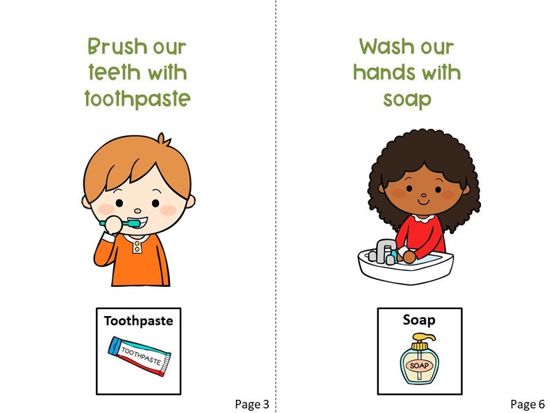 Hygiene Habits Adapted Book, Speech Therapy, Autism (digital Download ...