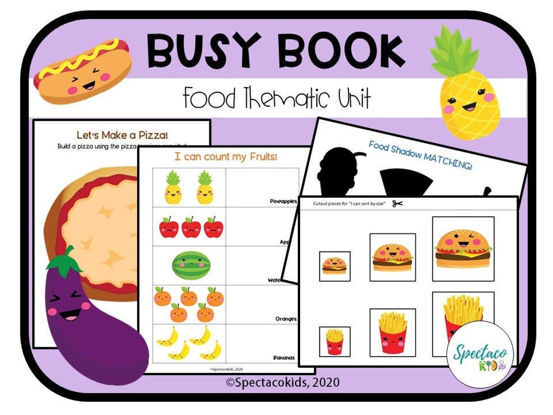 Food Printable Toddler Busy Book | Sorting and Matching | Learning ...