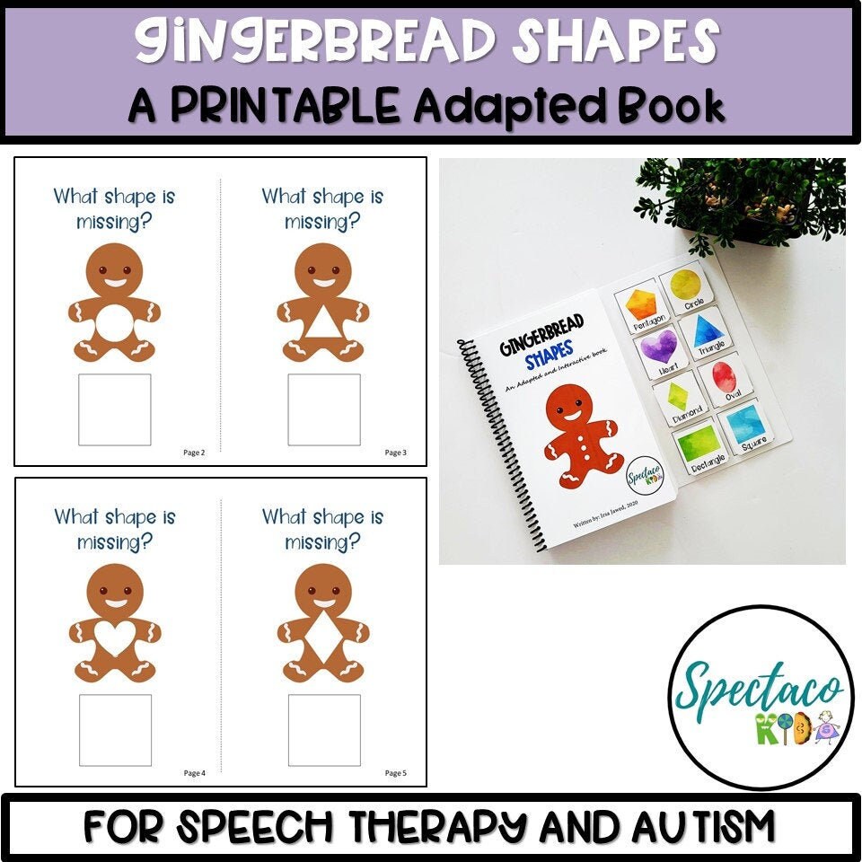 Winter Shapes PRINTABLE ADAPTED INTERACTIVE Book for Speech Therapy ...