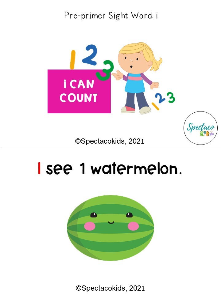 Sight Words Books, Printable Kindergarten Books, Homeschool ...