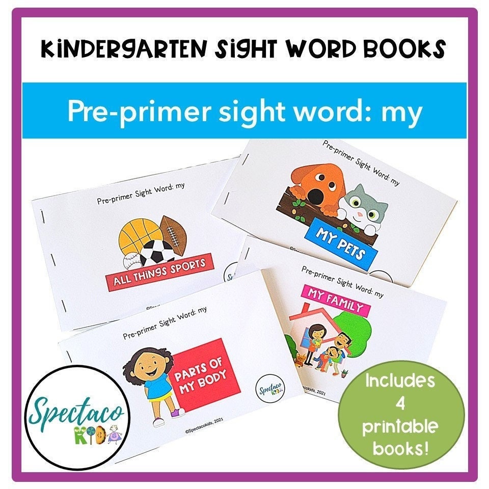Kindergarten Sight Words, Printable Sight Word Books, Homeschool ...