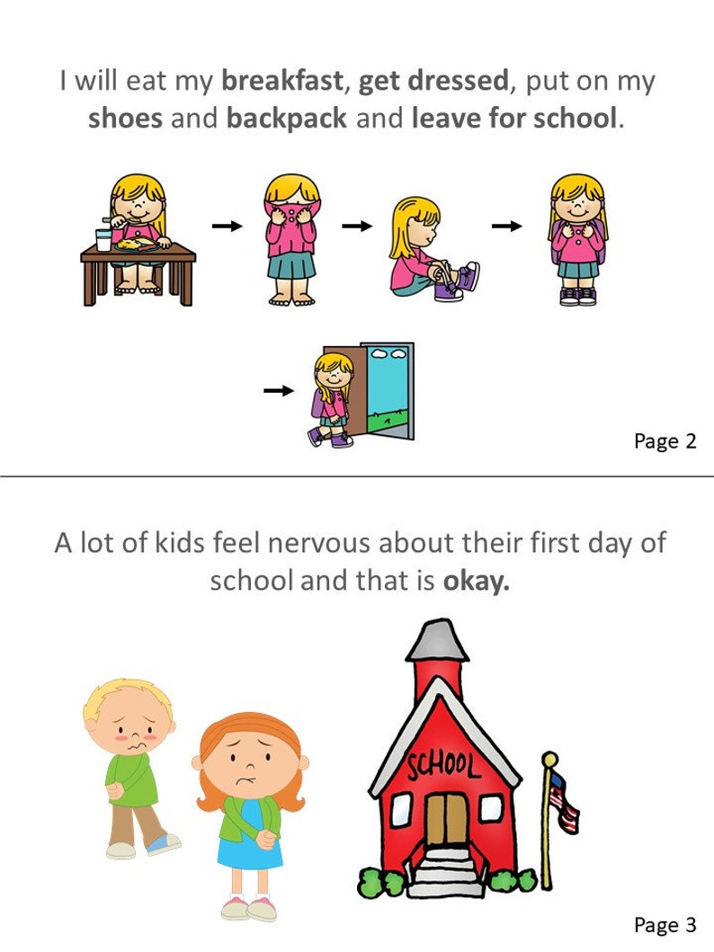 SOCIAL STORY for Autism and Behavior Management, Time for School ...