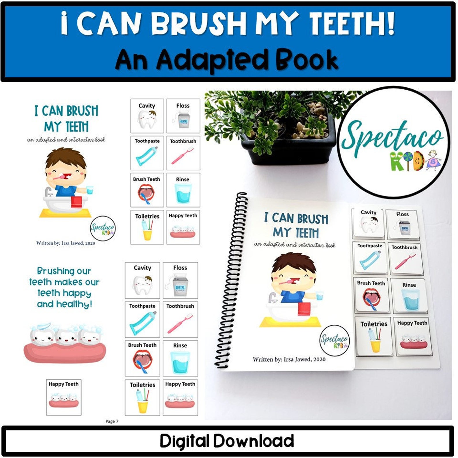 I Can Brush My Teeth! PRINTABLE ADAPTED INTERACTIVE Book for Speech ...