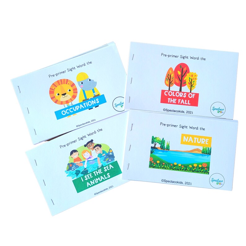 Pre-primer Sight Words Books, Printable Kindergarten Books, Homeschool ...