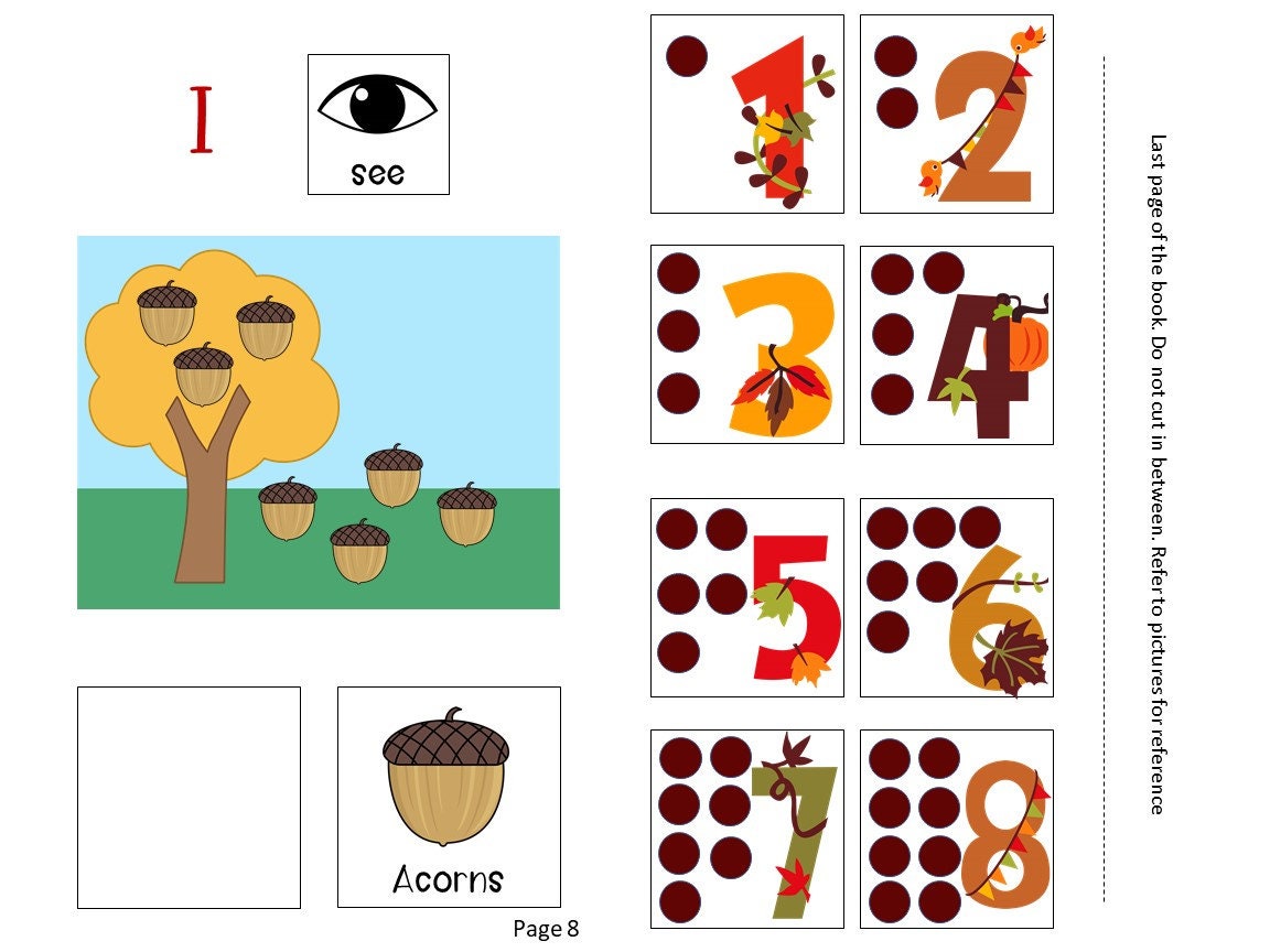 Fall Counting Fun PRINTABLE ADAPTED INTERACTIVE Book for - Etsy
