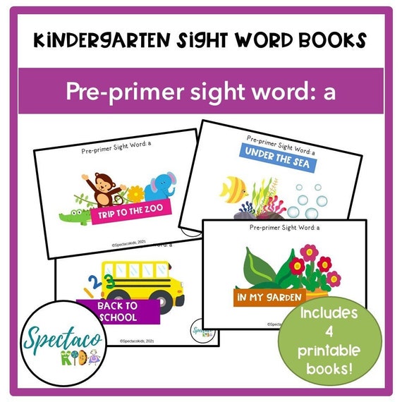 Kindergarten Sight Words Printable Sight Word Books | Etsy