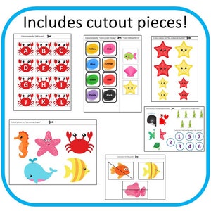 Sea Animal Printable Toddler Busy Book | Sorting and Matching ...